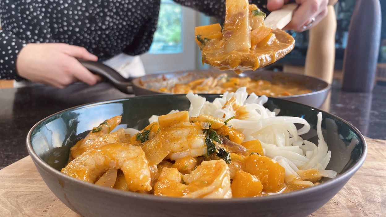 Les scampis au curry rouge de Margaux - RTBF Actus