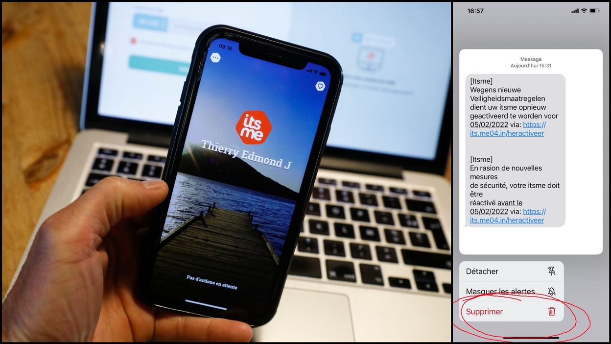 Phishing : nouvelle vague de SMS frauduleux concernant Itsme - RTBF Actus