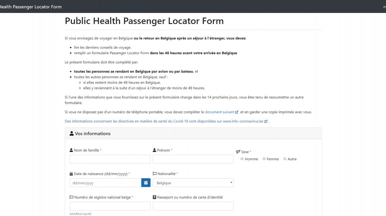 Printable Passenger Locator Form For France - Printable Forms Free Online