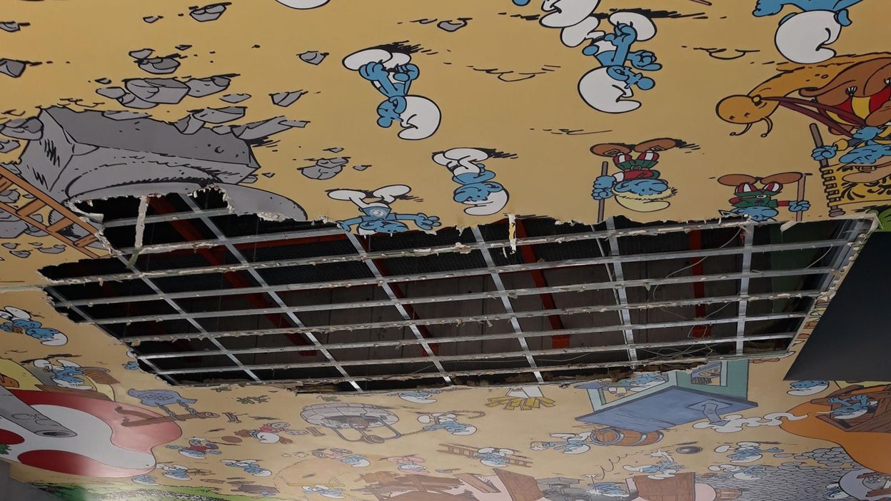 Bruxelles : la fresque des Schtroumpfs, qui ornait un plafond de la ...