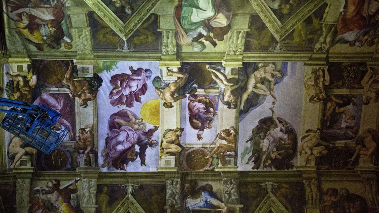 Les fresques de la voûte de la Chapelle Sixtine reconstituées en photo ...
