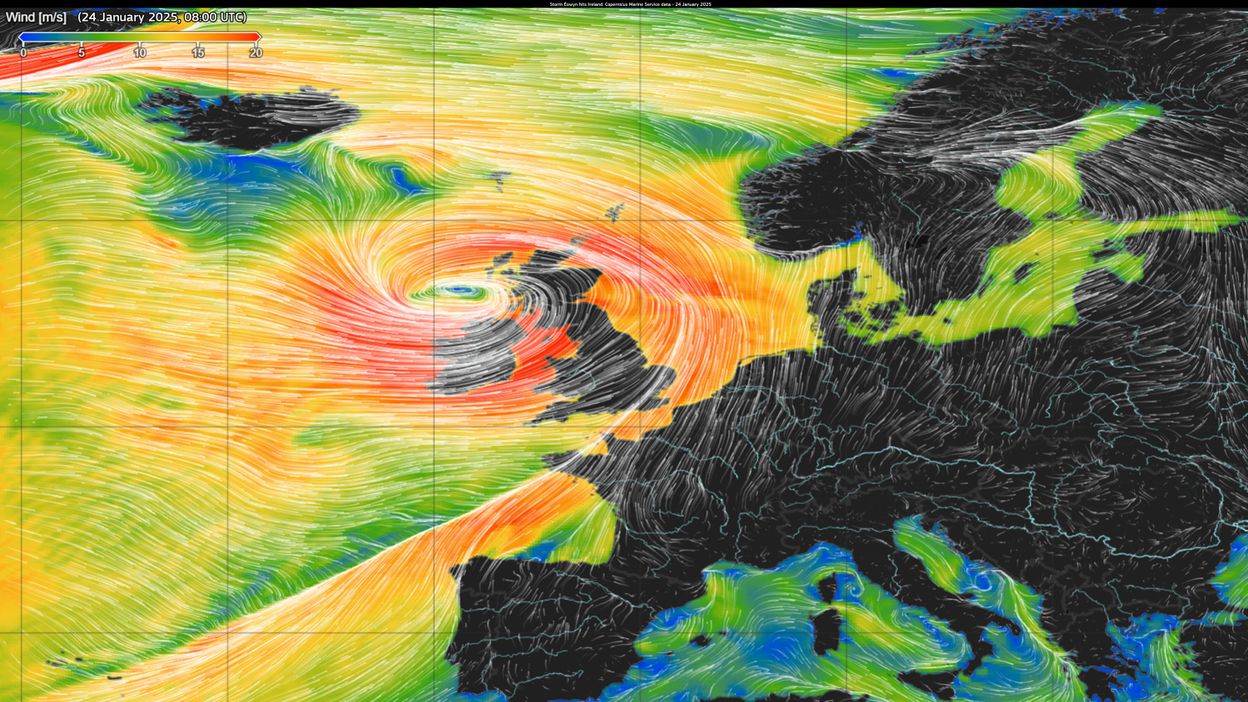 Tempête Eowyn : des rafales de vent jusqu’à 183 km/h près de Galway en ...