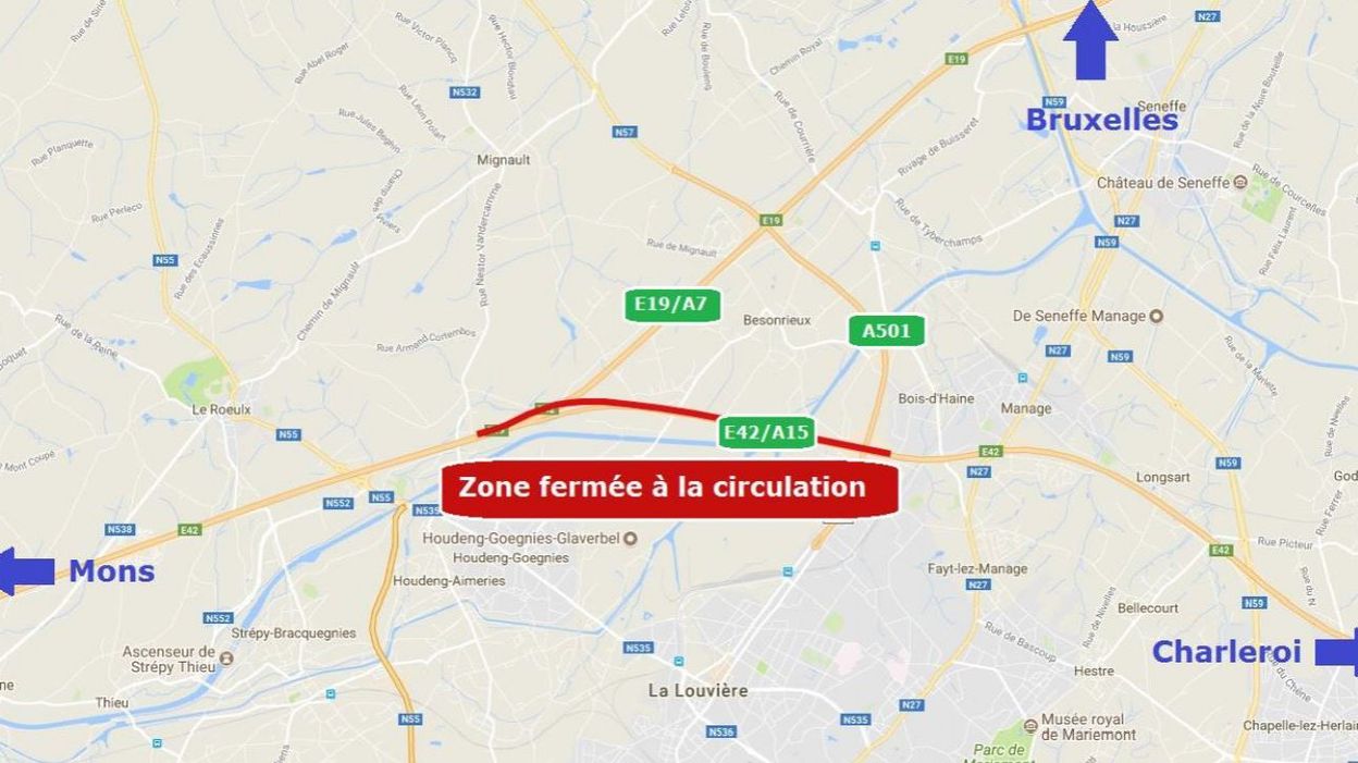 Les travaux terminés, réouverture de l'autoroute E42 à La Louvière ...