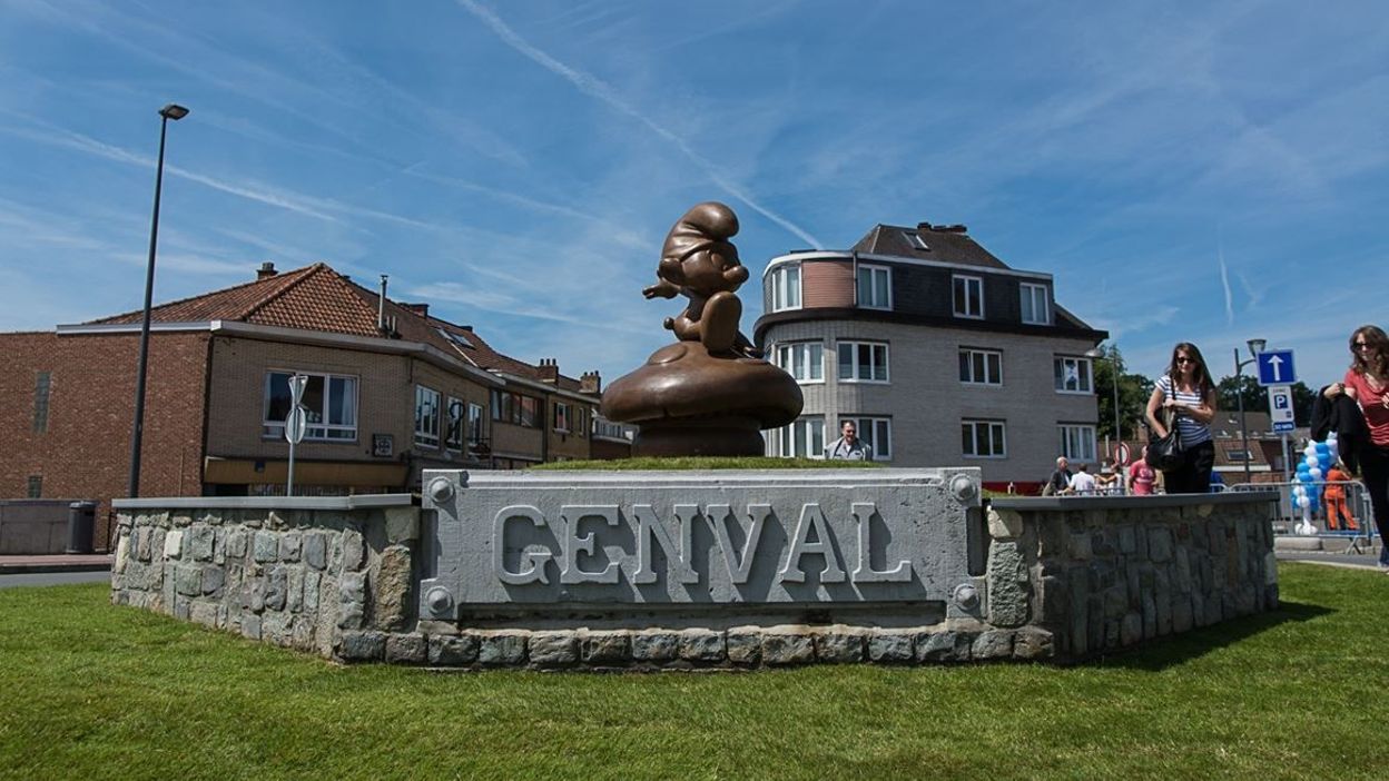 Genval: inauguration d'un rond-point Peyo, le créateur des Schtroumpfs ...
