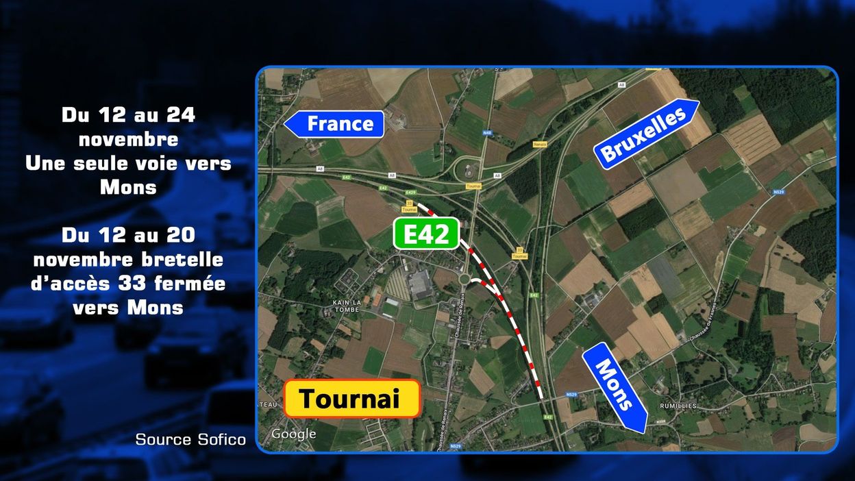 E42 : un nouveau chantier à hauteur de Tournai - RTBF Actus