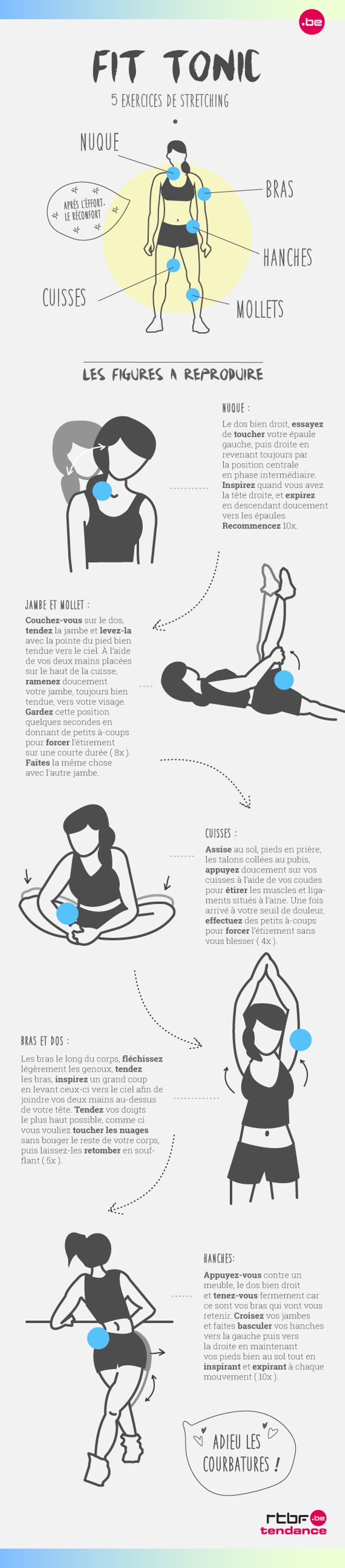 Fit Tonic : 4 exercices pour étirer vos muscles - RTBF Actus