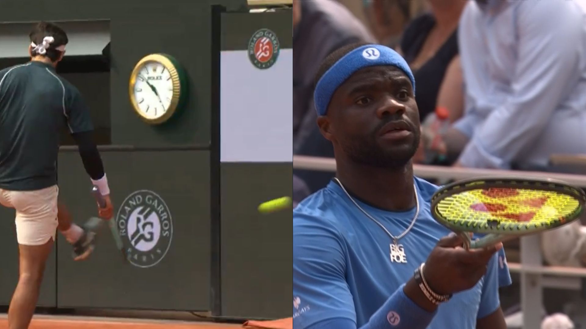 Roland-Garros - Lorenzo Musetti envoie une balle sur une juge de ligne ...