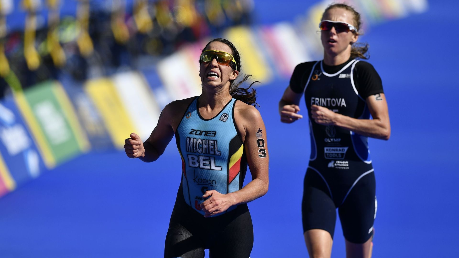 Claire Michel 5ème du triathlon, Barthelemy 18ème et De Vet 31ème ...