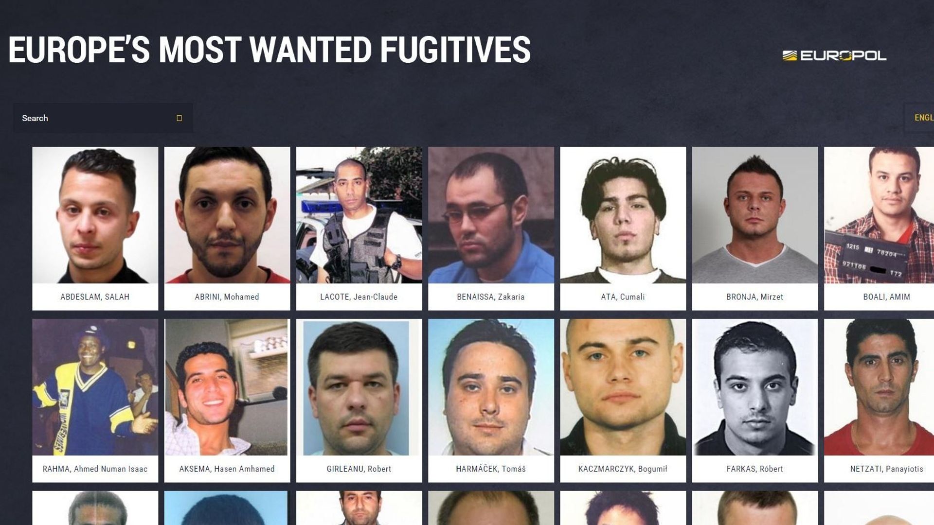 Europe's Most Wanted: les fugitifs les plus recherchés réunis sur un ...