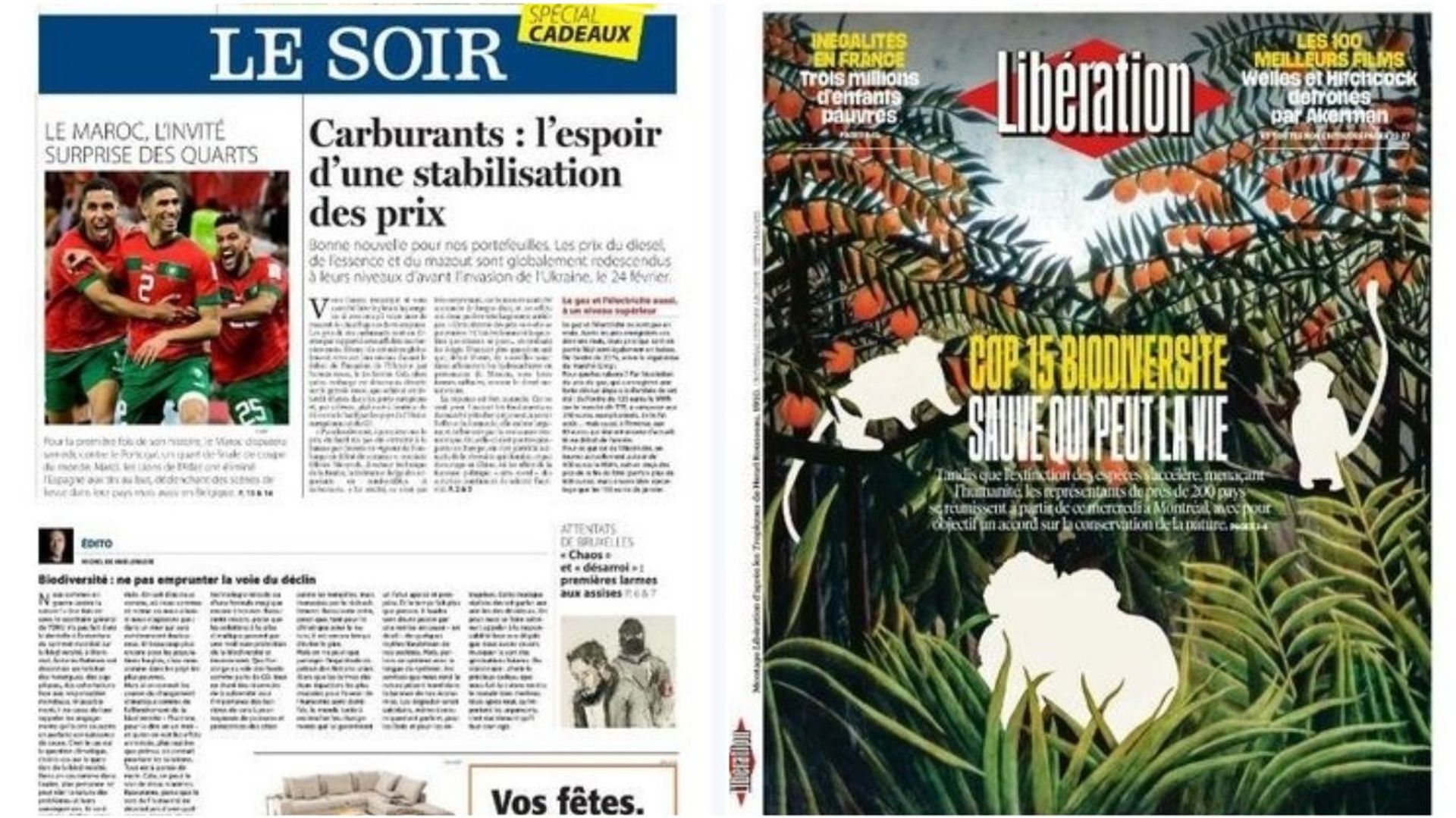 Revue de la presse : du rouge et du vert pour le Maroc et du rouge tout ...