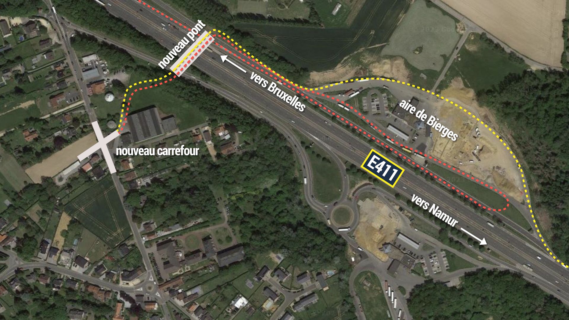 Un nouveau pont sur l’E411 et des travaux à Bierges pour supprimer les ...