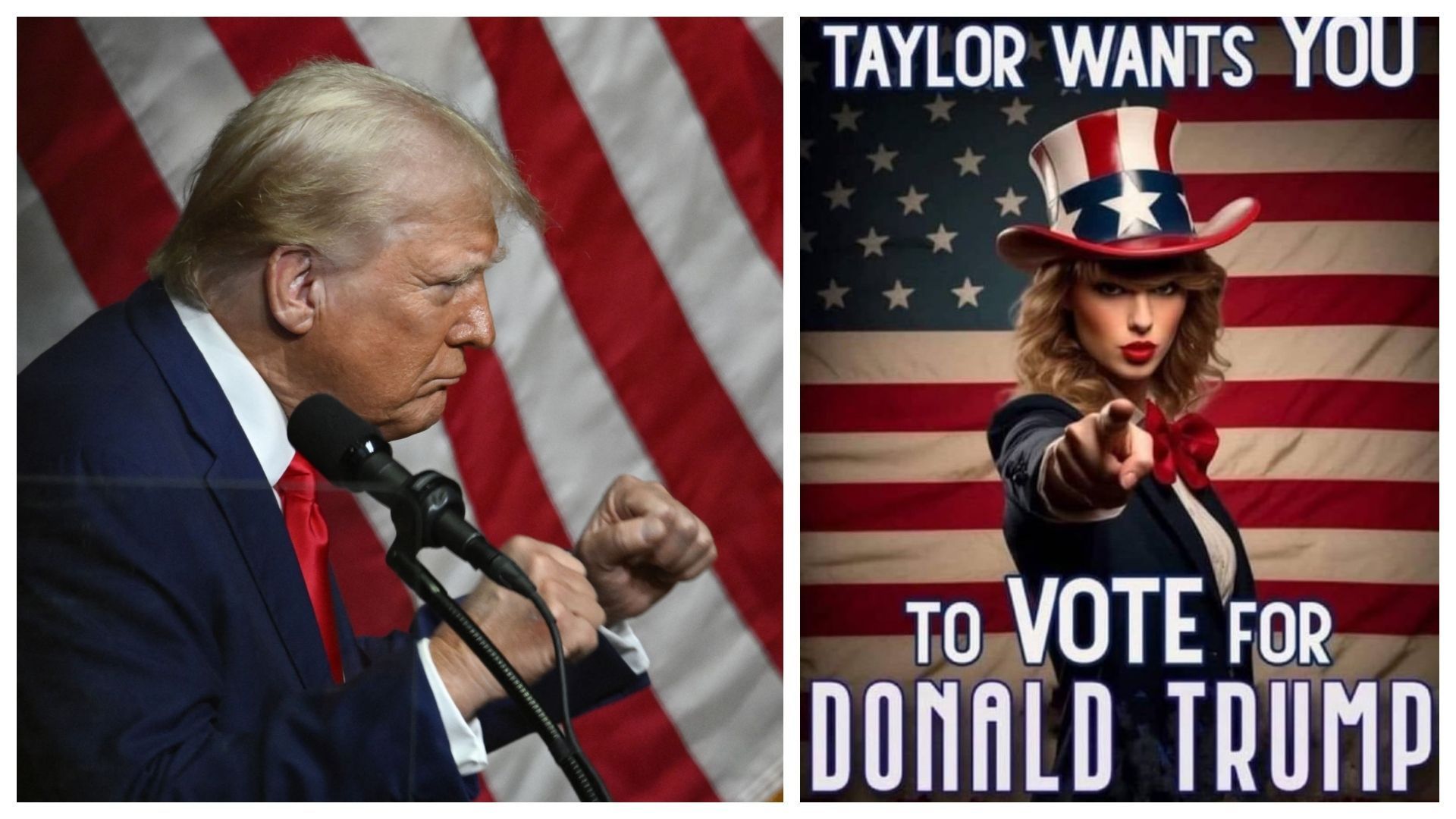 Trump partage des images retouchées suggérant que Taylor Swift et ses ...