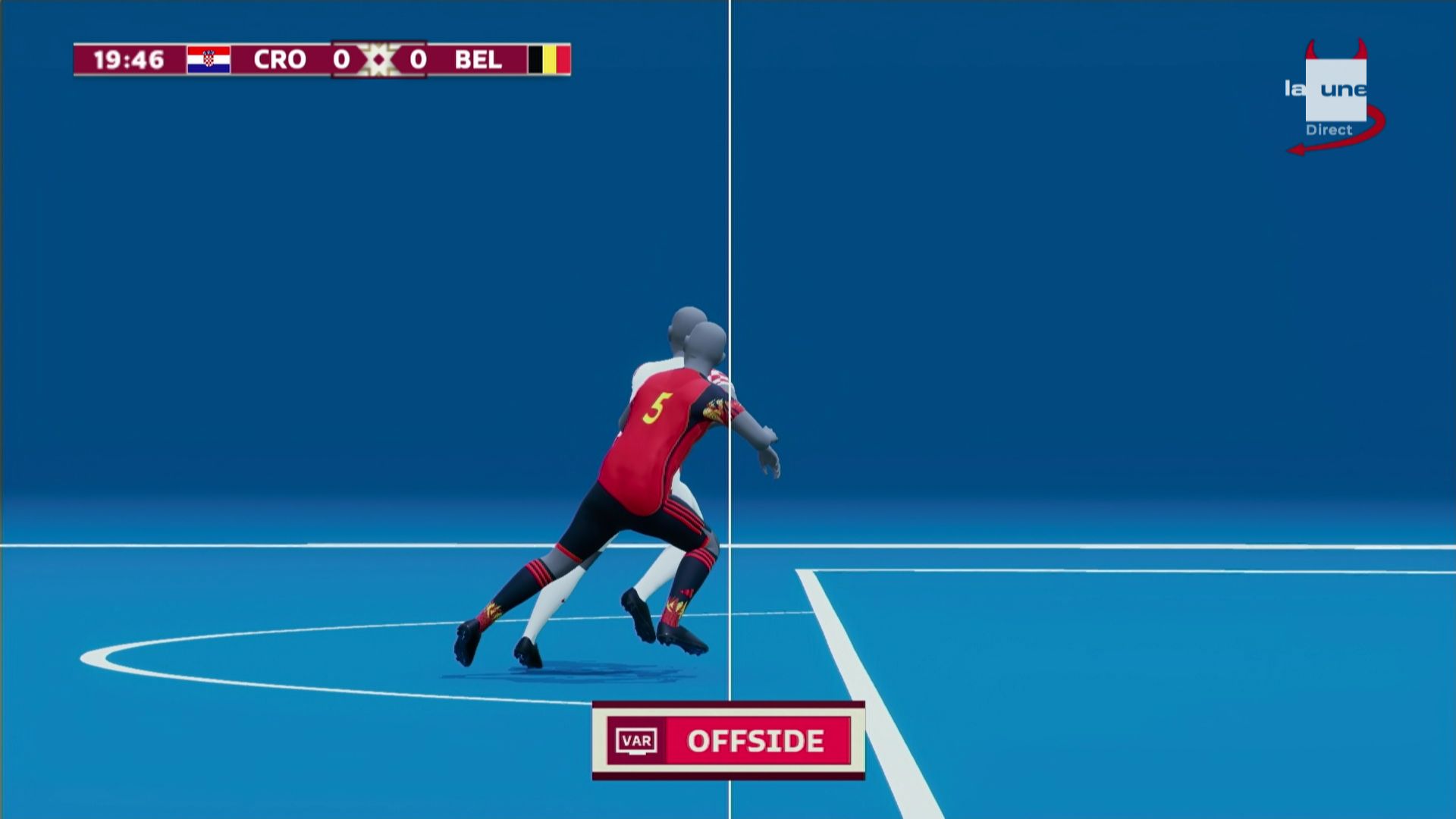 Le hors-jeu de quelques millimètres qui annule le penalty provoqué par Yannick Carrasco - RTBF Actus