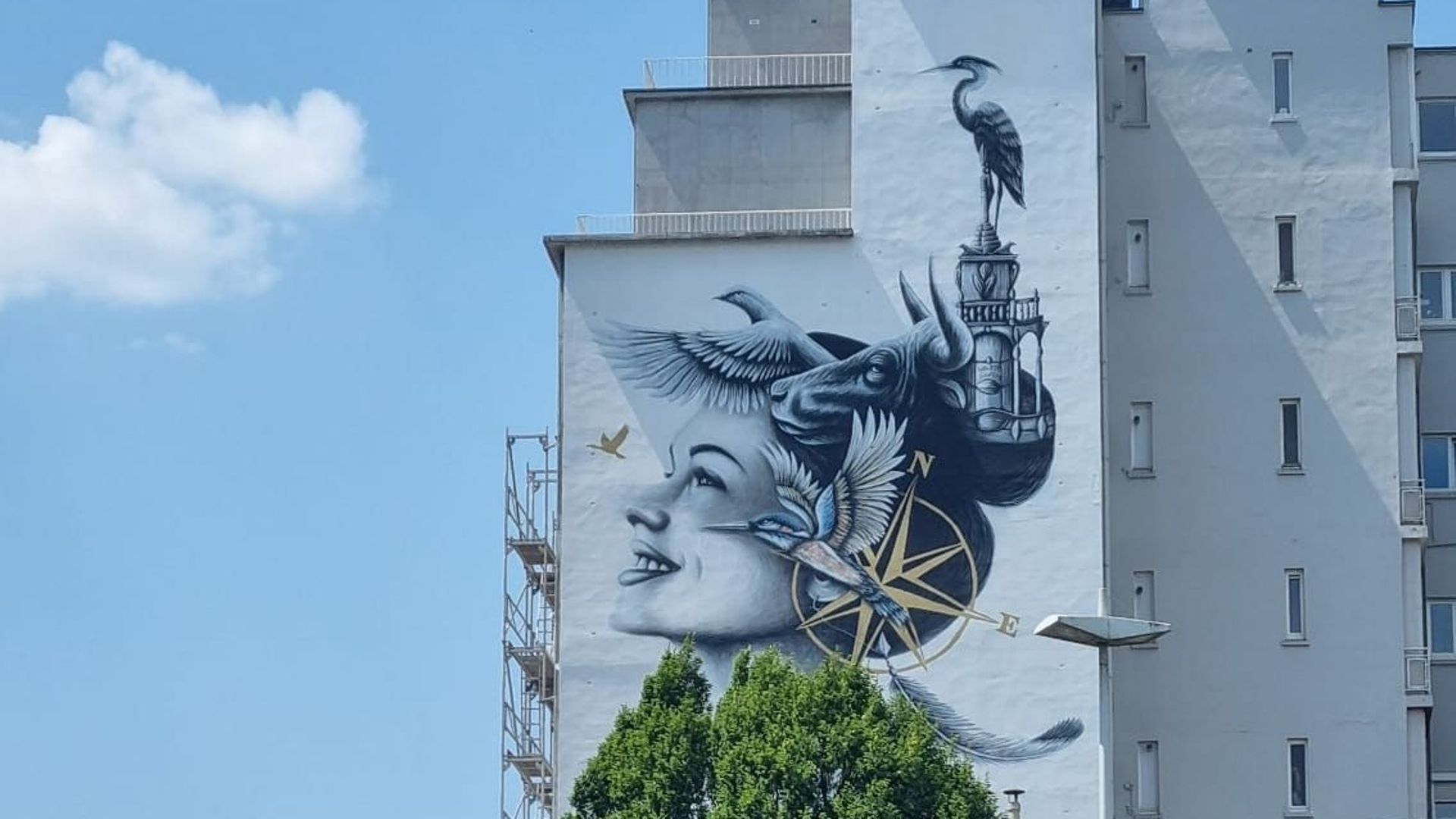A Liège, la fresque monumentale de la place d'Italie, oeuvre de Noir ...