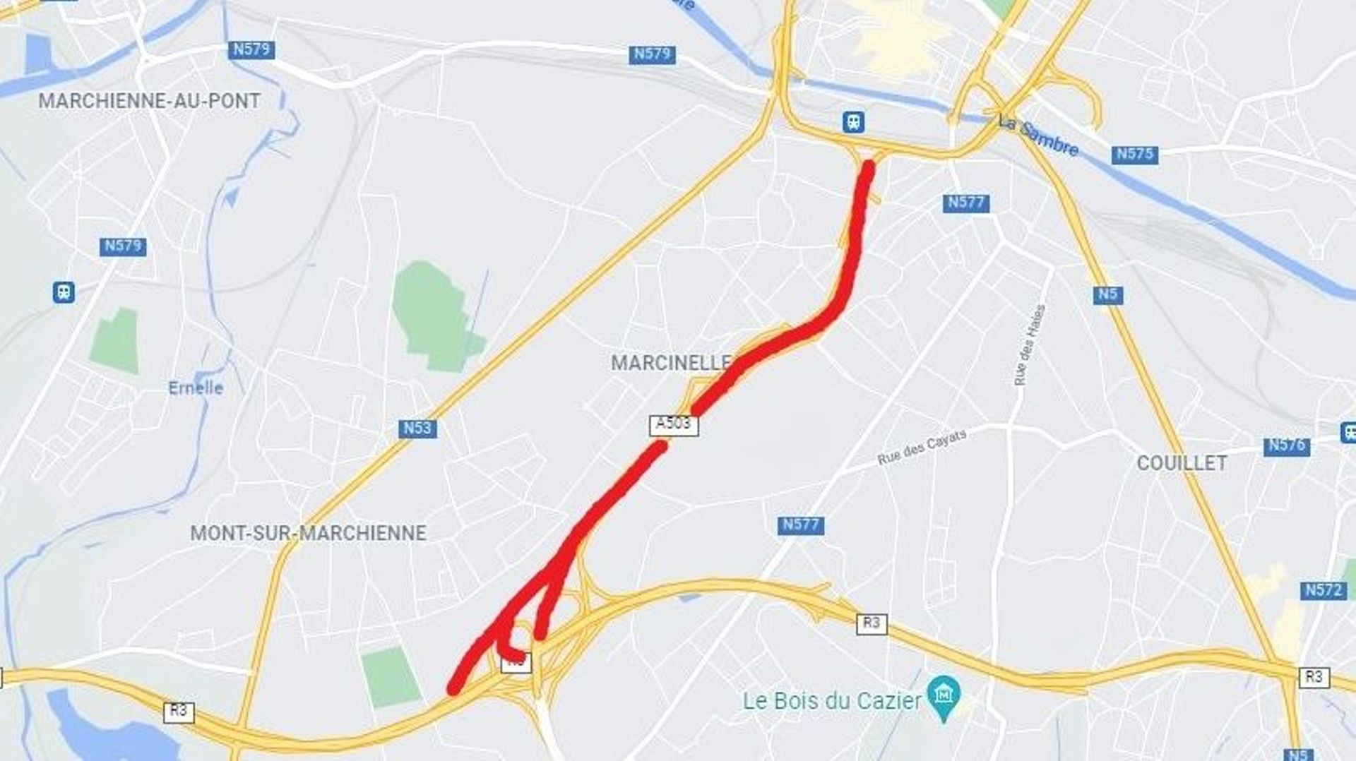 A503 : fermée ce week-end du R9 au R3 - RTBF Actus