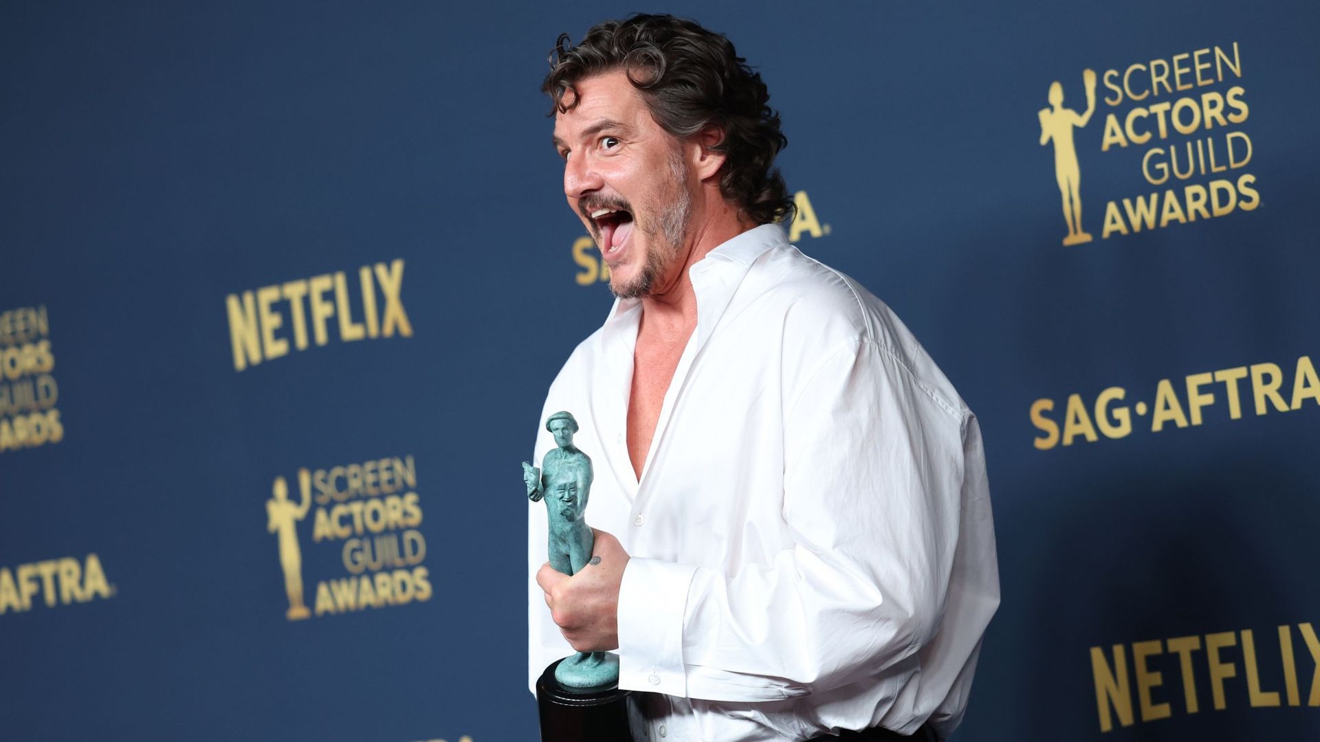 'Je suis un peu saoul' : Pedro Pascal prononce un discours très amusant ...