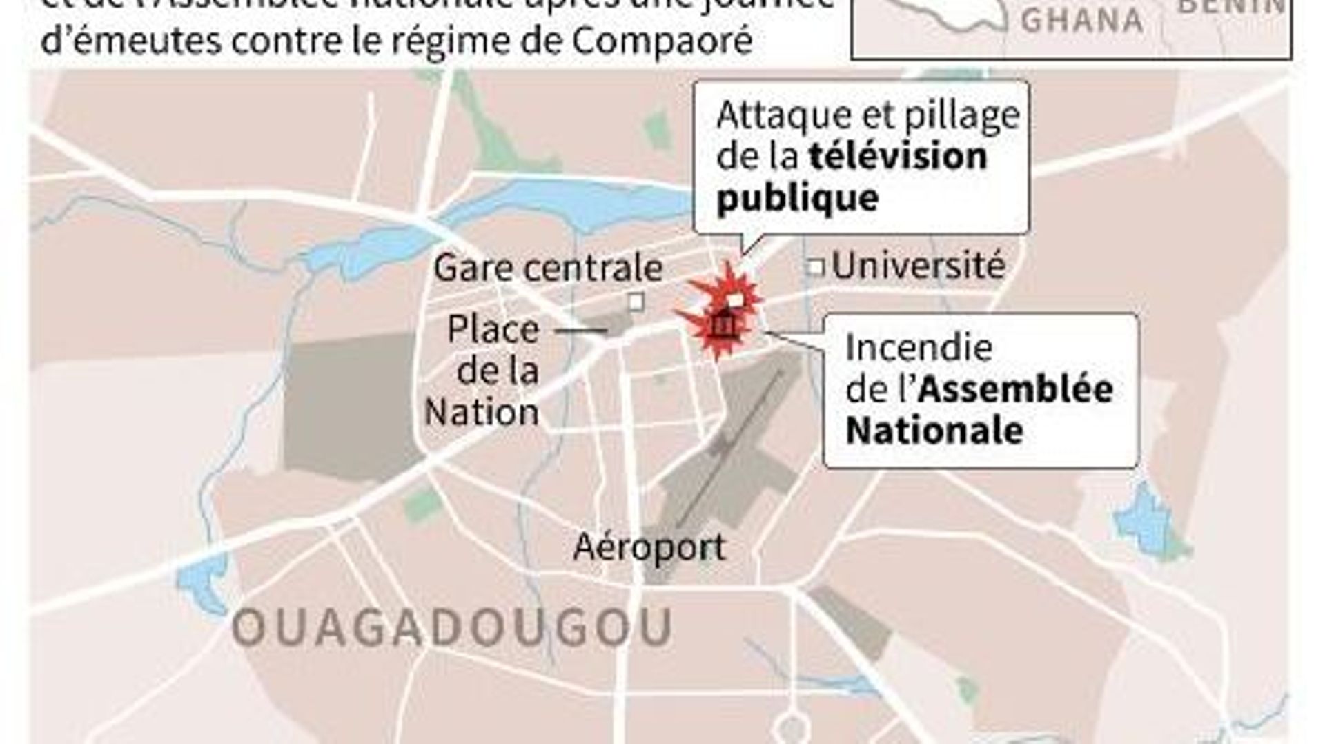 Burkina: Compaoré ne démissionne pas mais lève l'état de siège - RTBF Actus