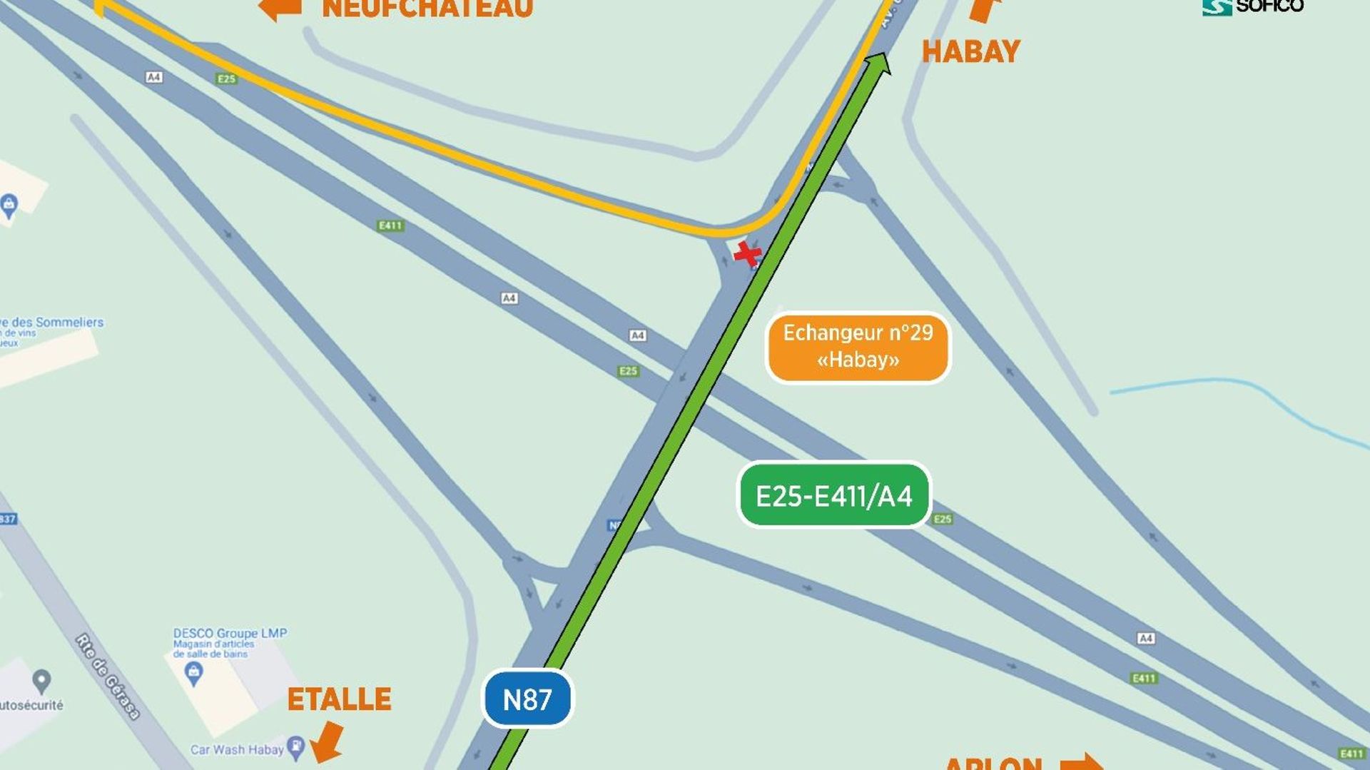 Nouvelle phase du chantier sur l'E25-E411 à Habay - RTBF Actus
