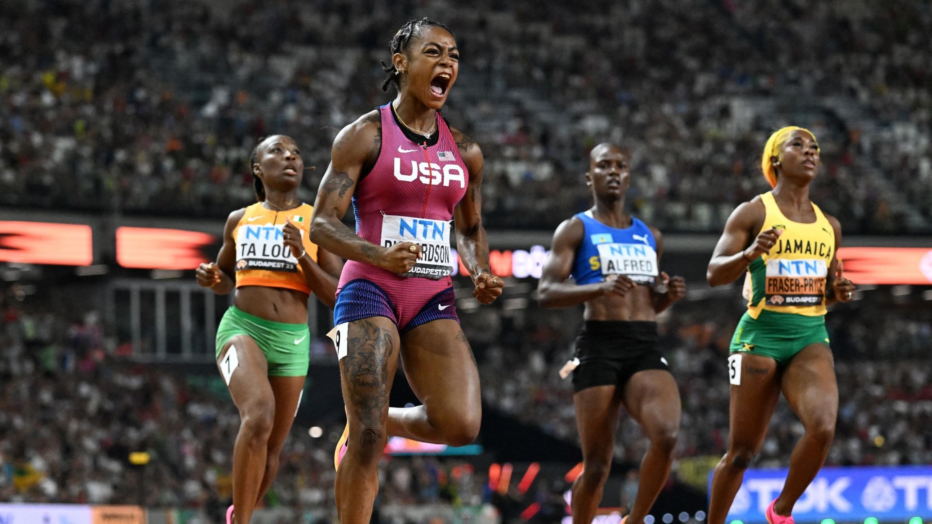 Mondiaux D athl tisme Richardson Sacr e Championne Du Monde Du 100 M Mondiaux D athl tisme Richardson Sacr e Championne Du Monde Du 100 M