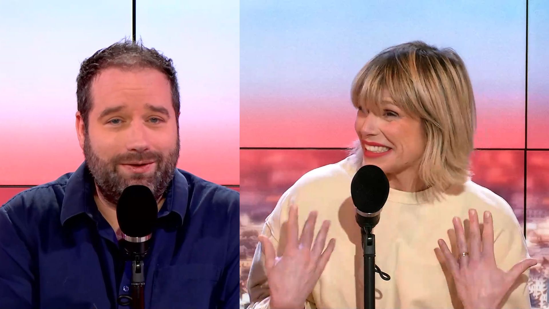 'Je suis très touchée' : Cyril surprend Julie Compagnon en direct dans Le 8/9 - RTBF Actus