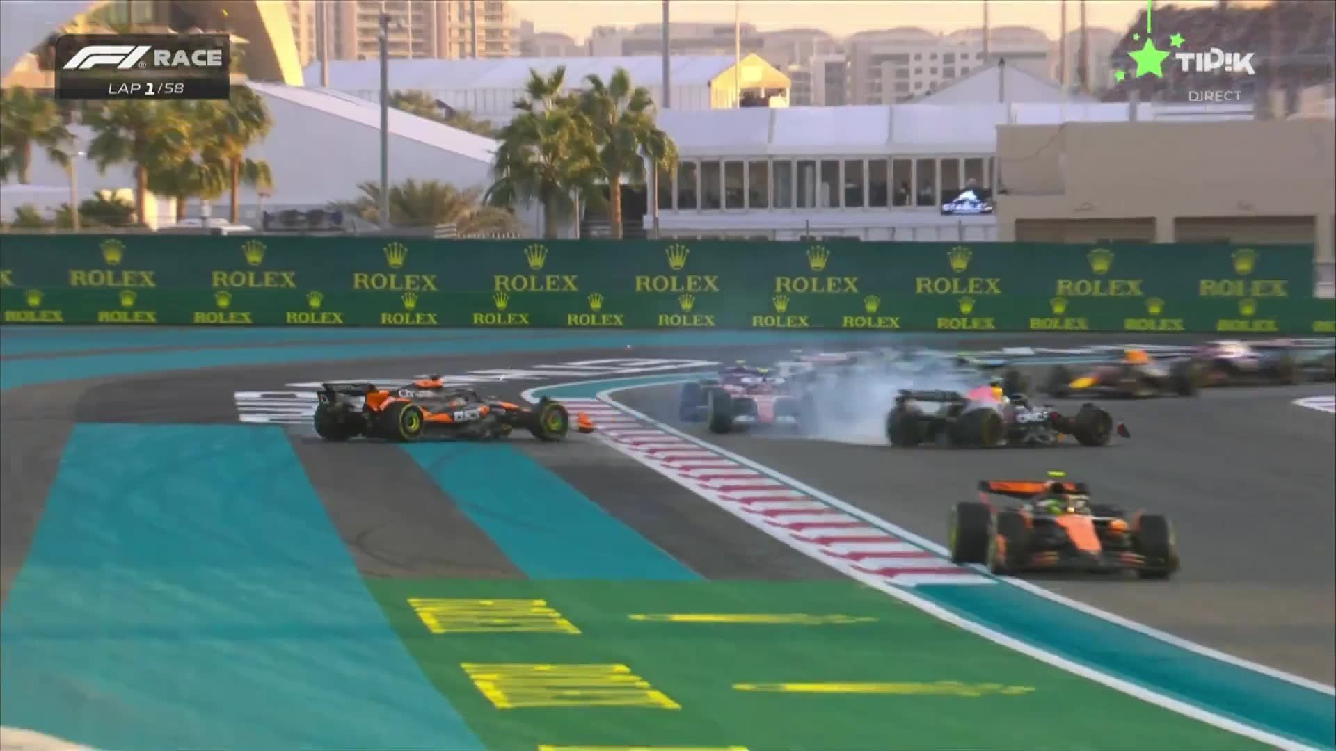 F1 Abu Dhabi : touchette au départ entre Max Verstappen et Oscar Piastri, le Néerlandais ...