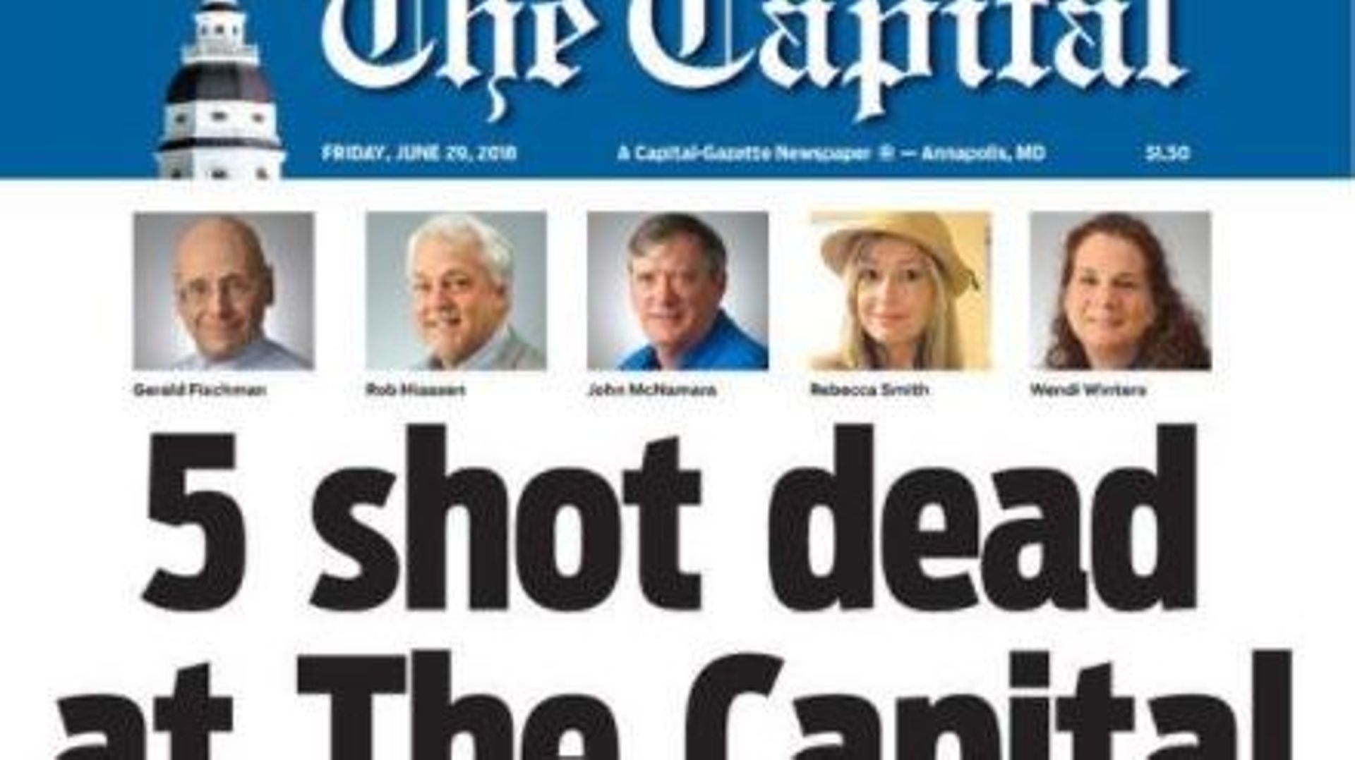 Le journal américain attaqué couvre sa propre tragédie dans son édition ...