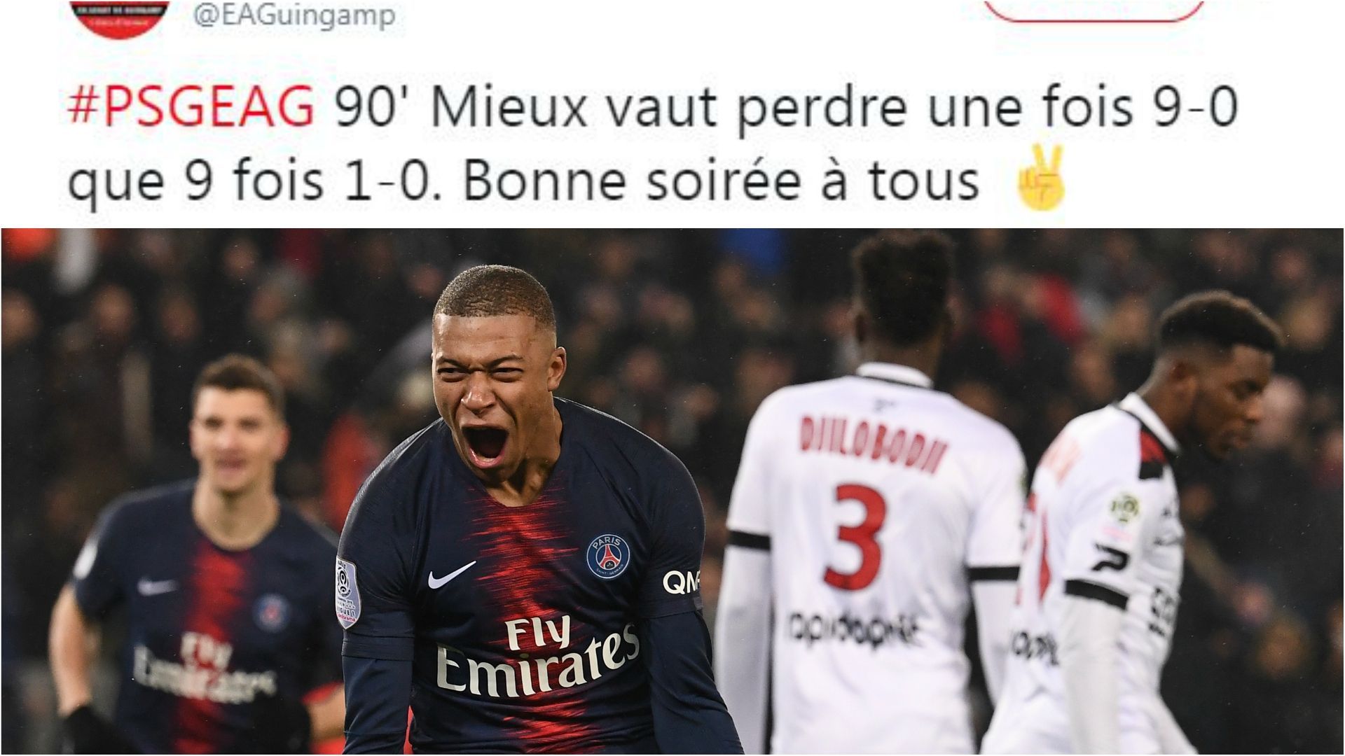 Guingamp battu 9-0 par le PSG : la lanterne rouge réagit avec humour ...
