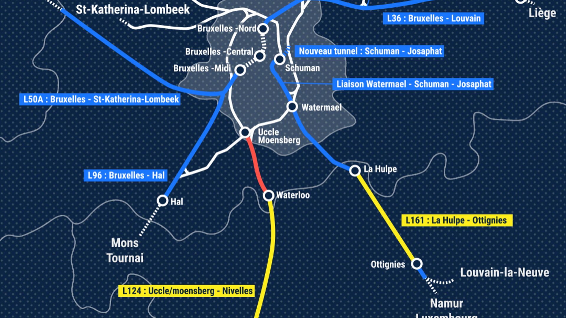 Terminé vers la Flandre, bien avancé vers Ottignies, à l’arrêt à ...