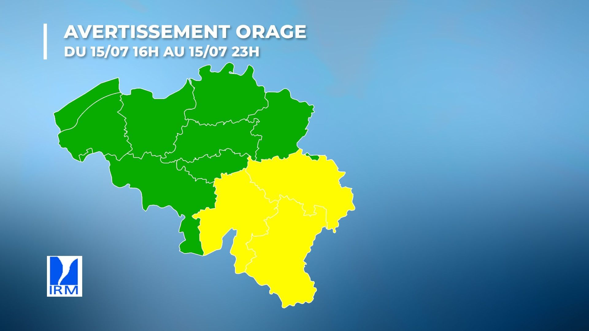 Météo orageuse en Belgique : avertissement jaune de l’IRM, beaucoup de ...