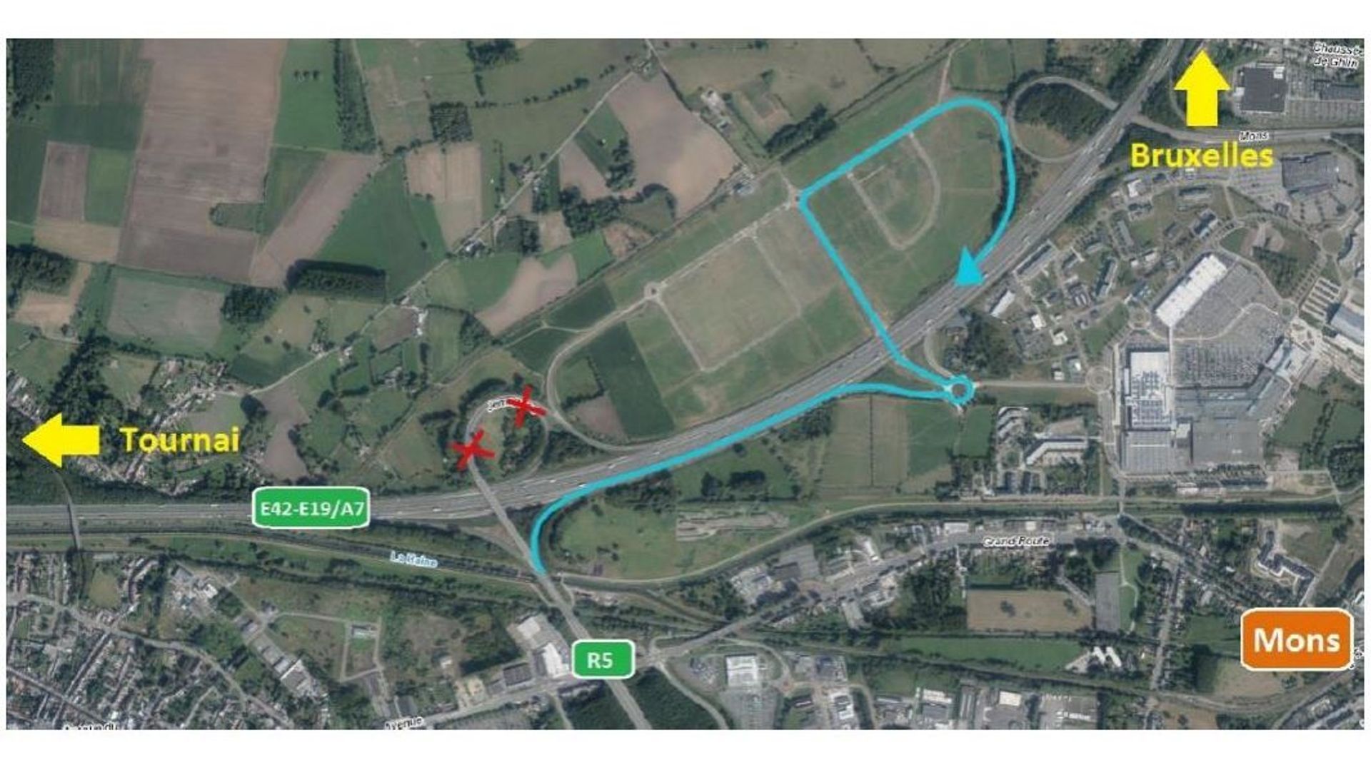 Jemappes: la bretelle reliant le R5 à l'E42-E19/A7 vers Paris restera ...