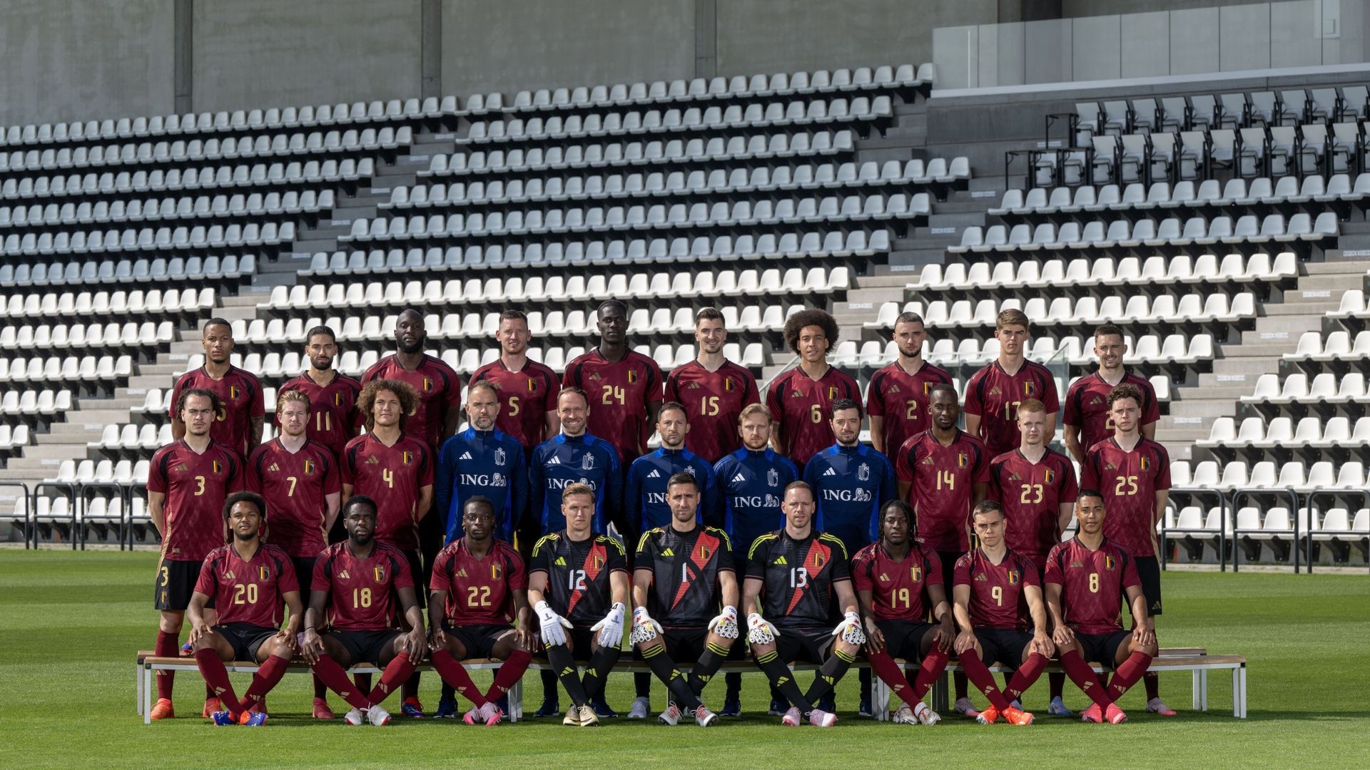 Les Diables Rouges ont posé pour la traditionnelle photo d’avant ...