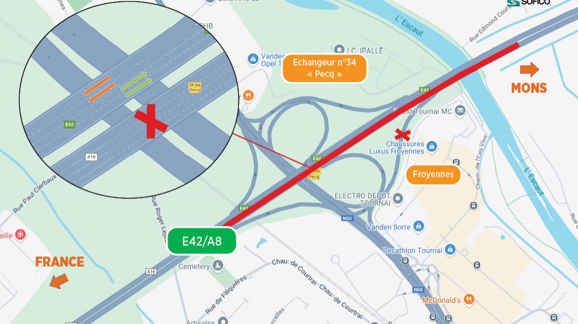 Soulèvement de chaussée à Manage : trafic sur une seule voie sur l'E42 ...
