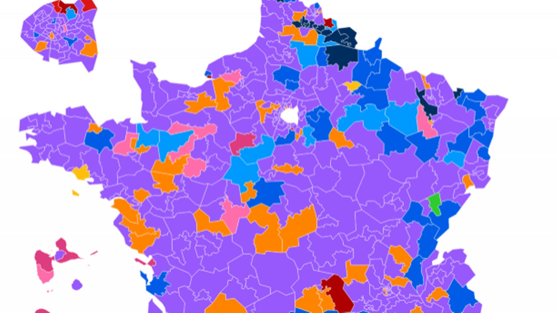 Législatives en France: voici la carte des résultats du premier tour ...