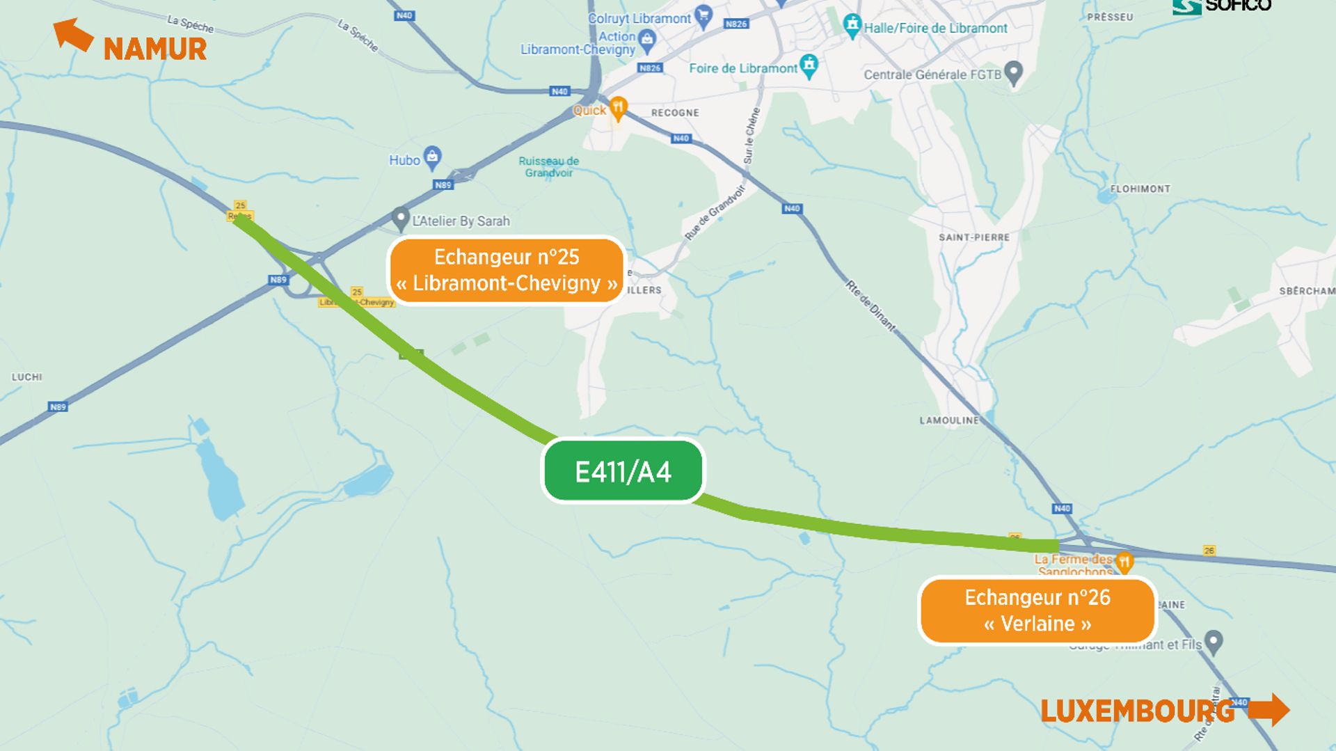 Fin des travaux sur l'autoroute E411 entre Verlaine et Transinne - RTBF ...