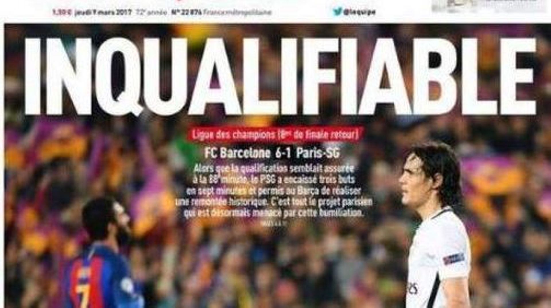 'Humiliation, honte', la presse sévère à l'égard du PSG éliminé - RTBF ...