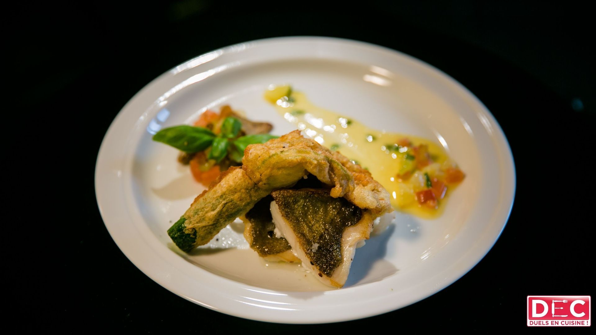 Filet de Saint-Pierre rôti sur peau, beurre aux différentes tomates ...