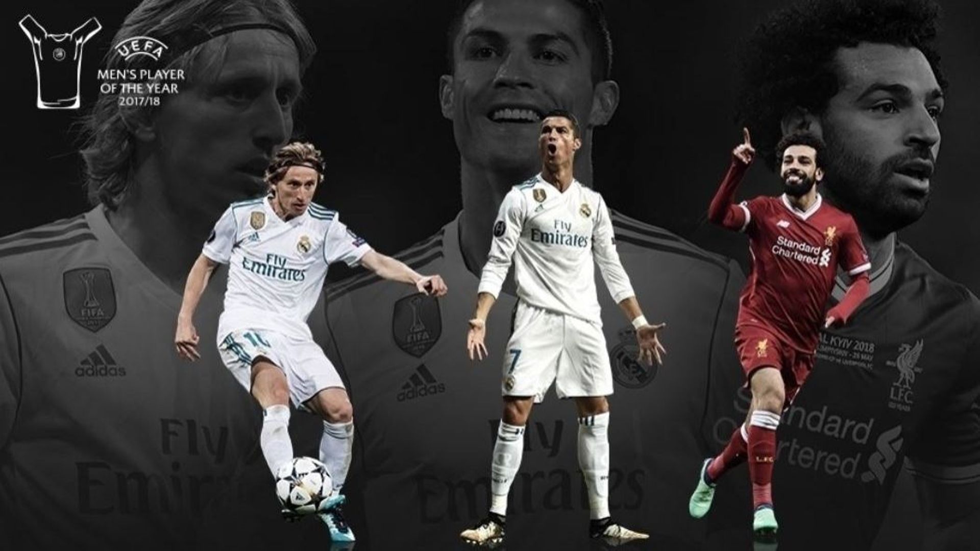 Modric, CR7 et Salah nommés pour le 'meilleur joueur UEFA', KDB 7ème et ...