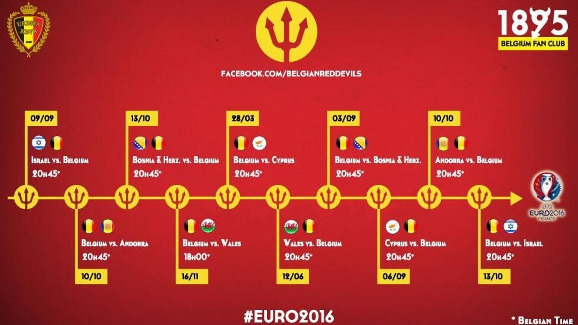 Euro 2016: Les Diables débuteront en Israël - RTBF Actus