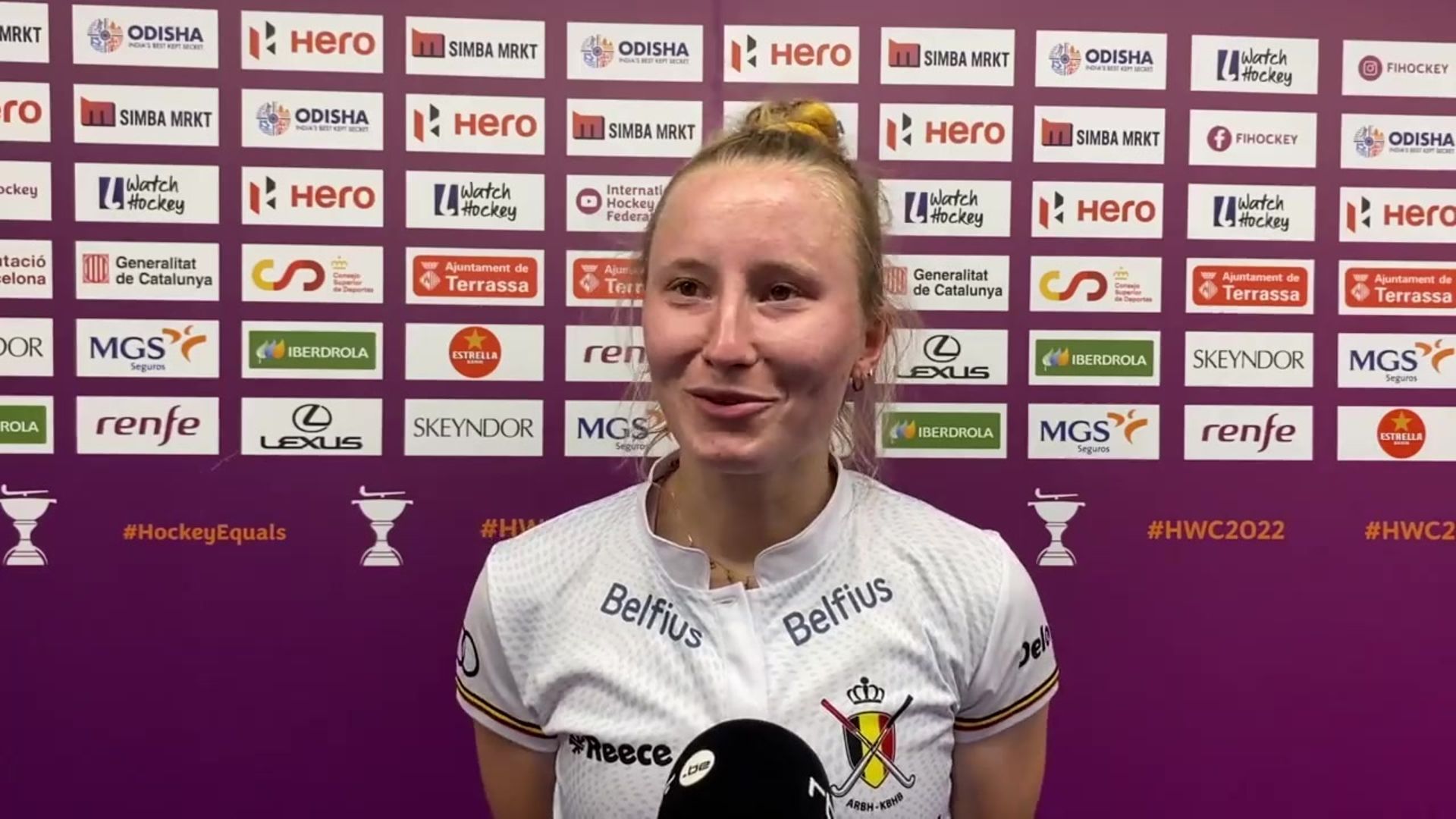 Charlotte Englebert après la première victoire des Red Panthers à la ...