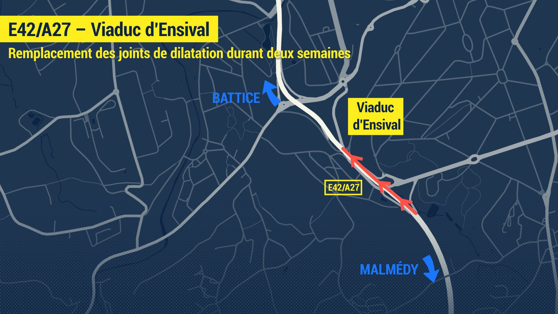 Début d'un nouveau chantier sur l'E42 entre Tournai et Maubray - RTBF Actus