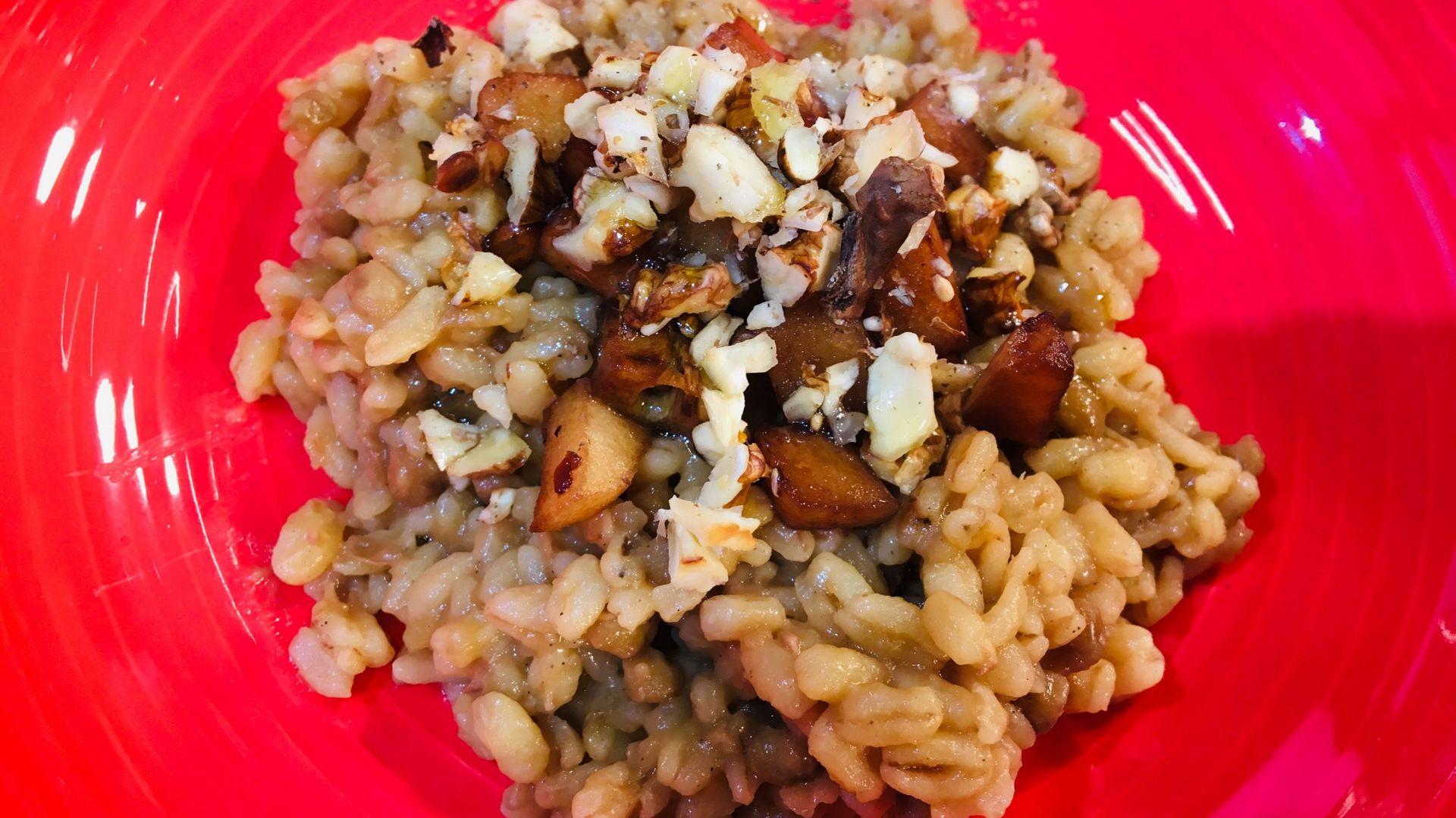 Défi de Carlo : Eblysotto aux lentilles, compote de pommes au vinaigre ...