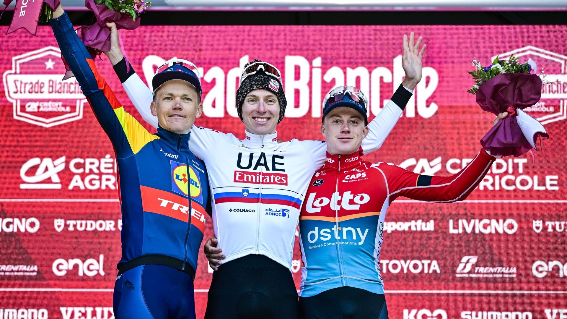 Le classement complet des Strade Bianche : un trou béant derrière Pogacar, Van Gils 3e, trois ...