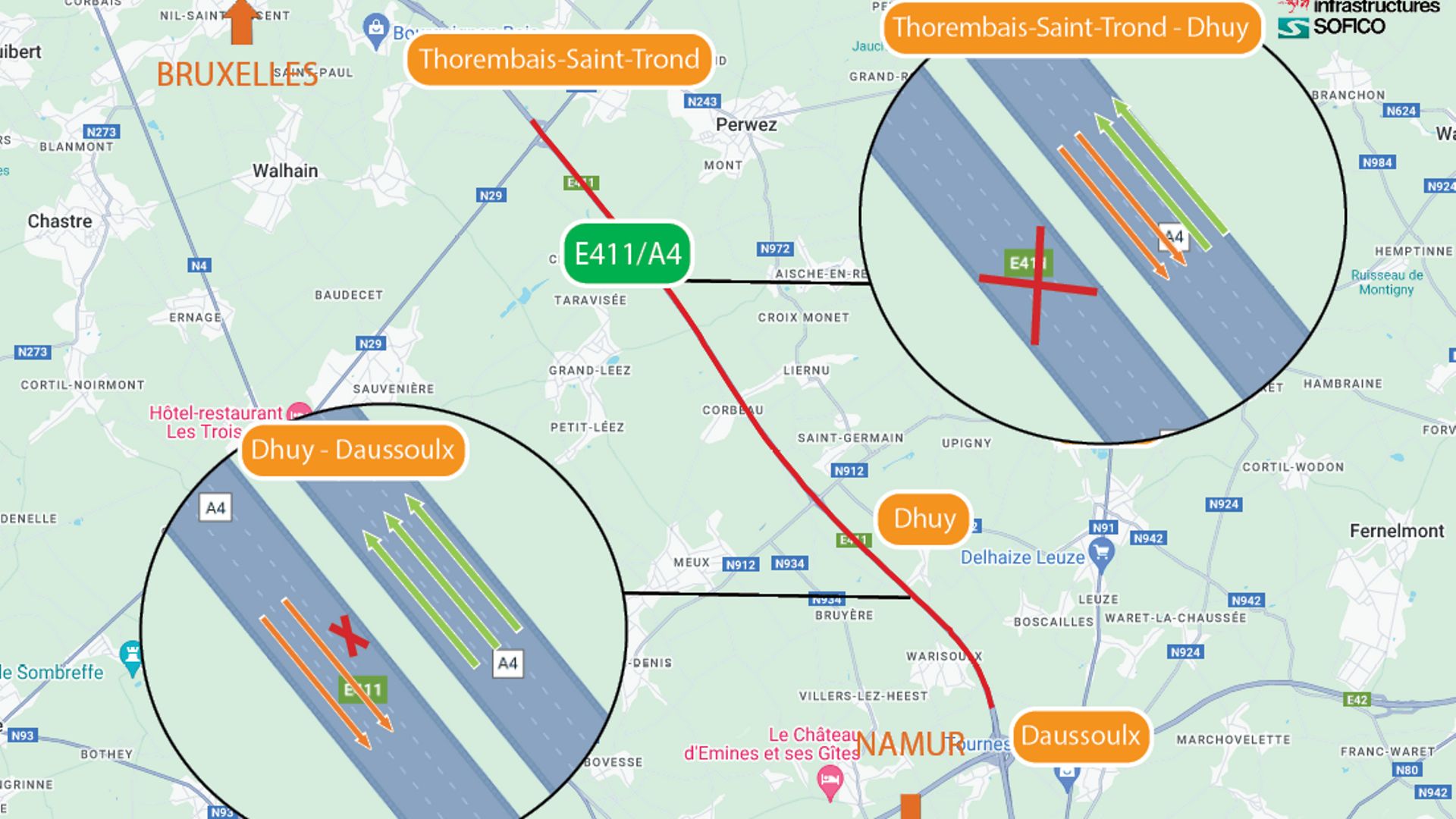 E411 : fin des opérations de réhabilitation vers Bruxelles et nouvelle ...