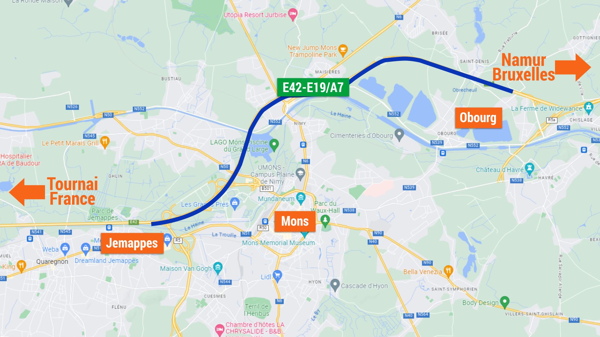 12 nuits de travaux dès aujourd’hui sur l’E19/E42 en direction de la France - RTBF Actus