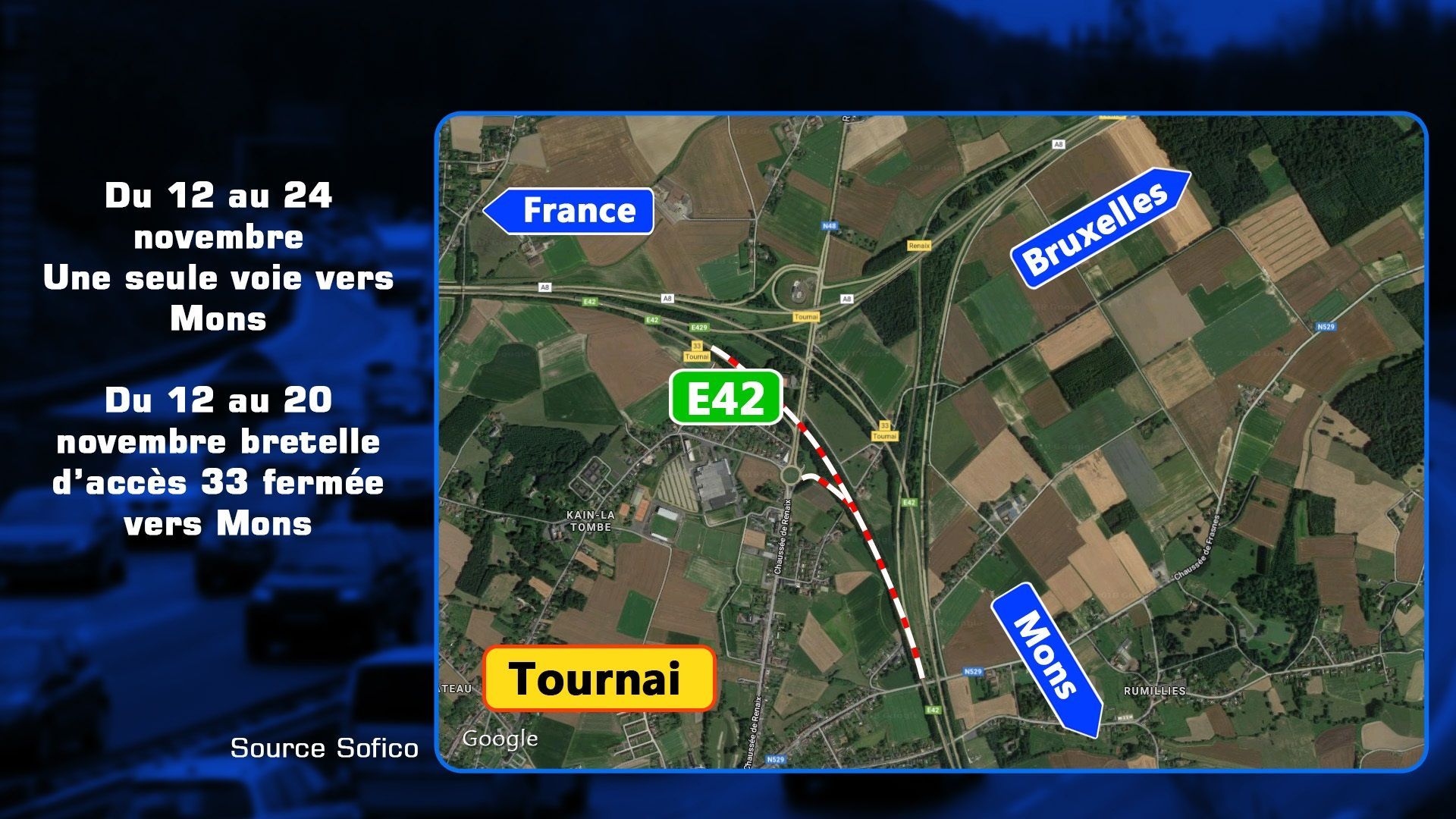 E42 : un nouveau chantier à hauteur de Tournai - rtbf.be