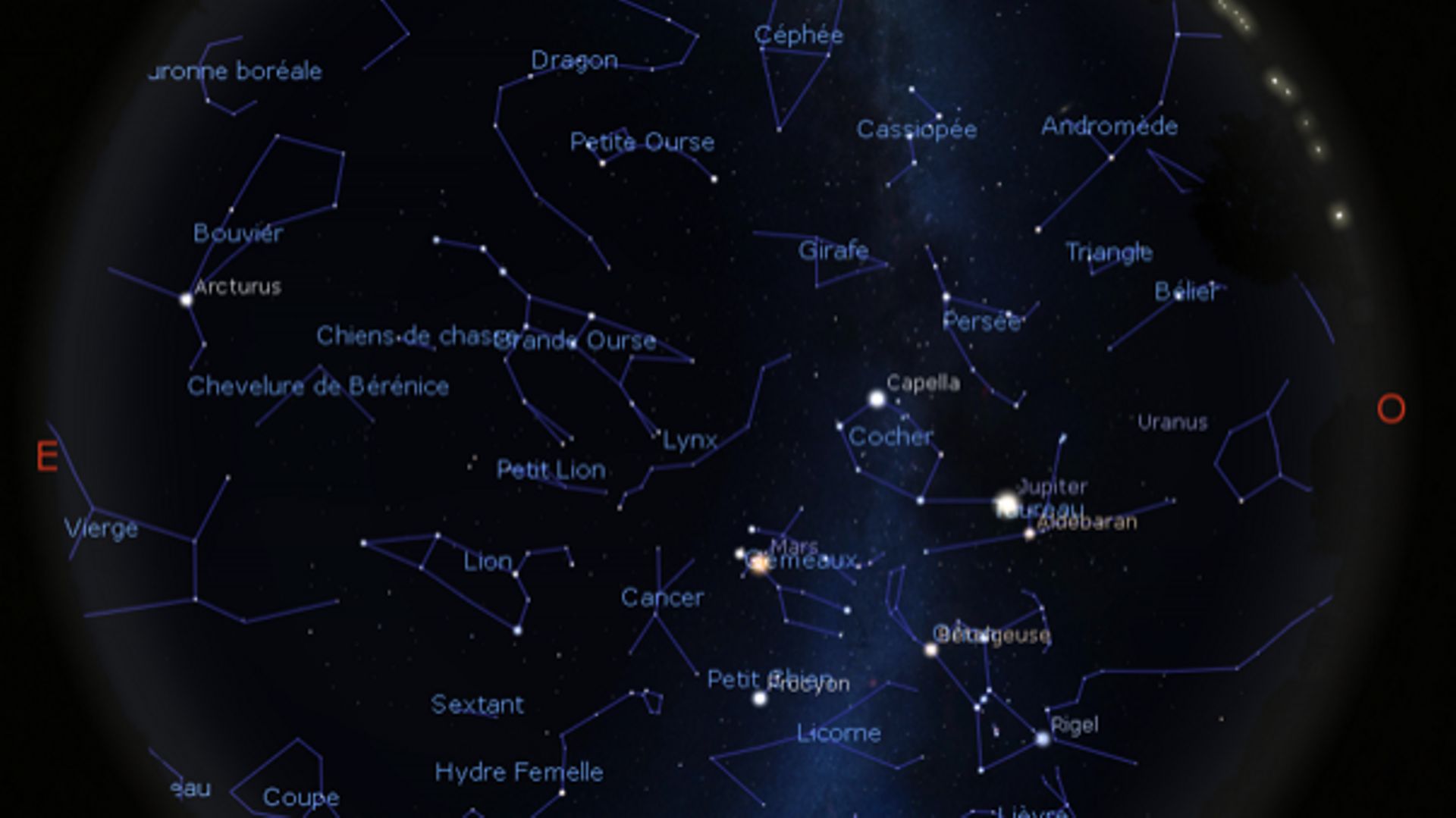 La carte du ciel et les autres événements astronomiques du mois de ...