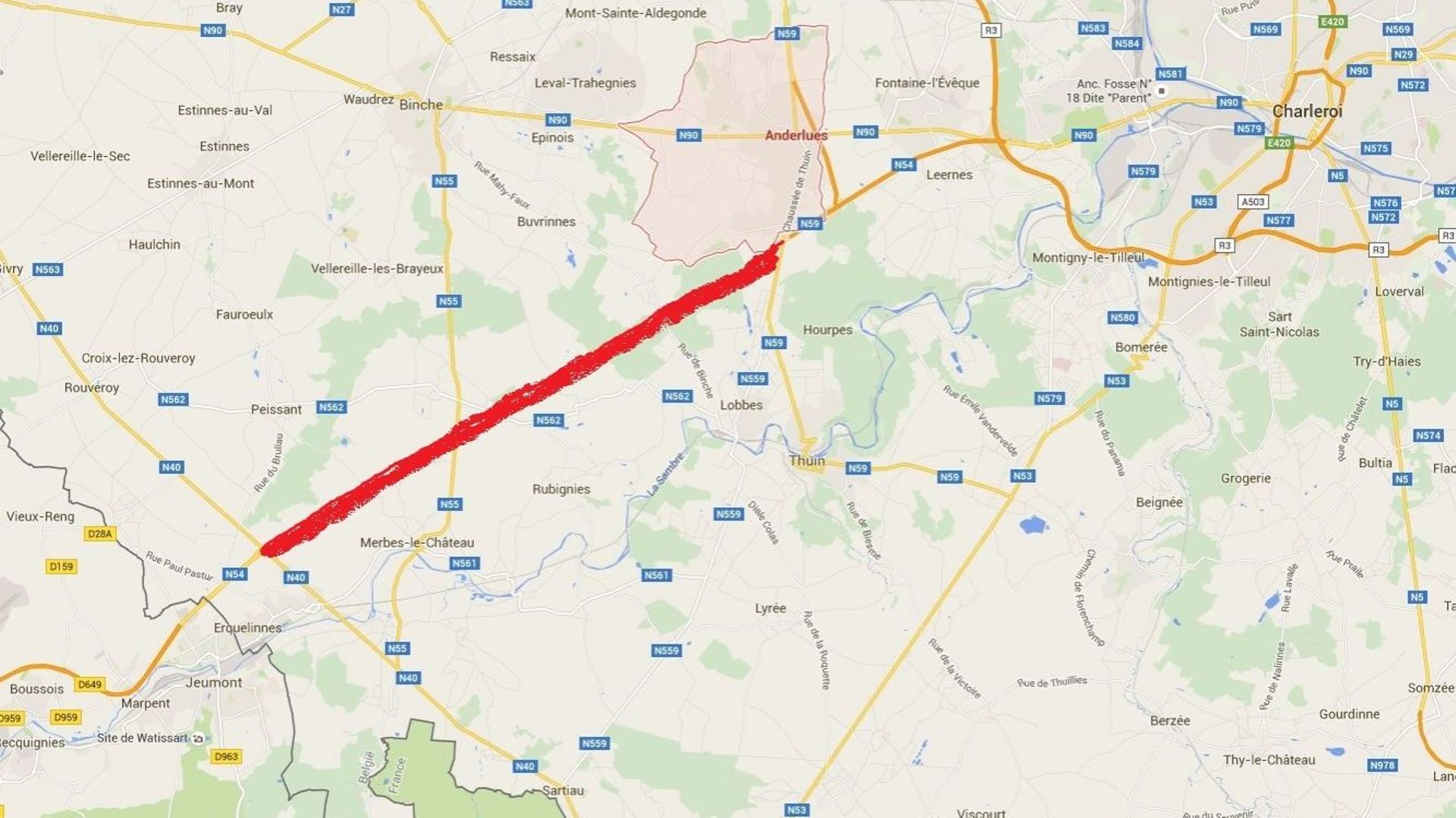 La route N54 entre Lobbes et Erquelinnes ne sera pas réalisée avant ...