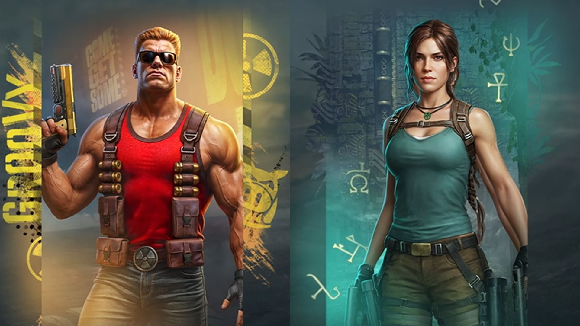 Lara Croft et Duke Nukem, stars des jeux d’action des années 90, de ...