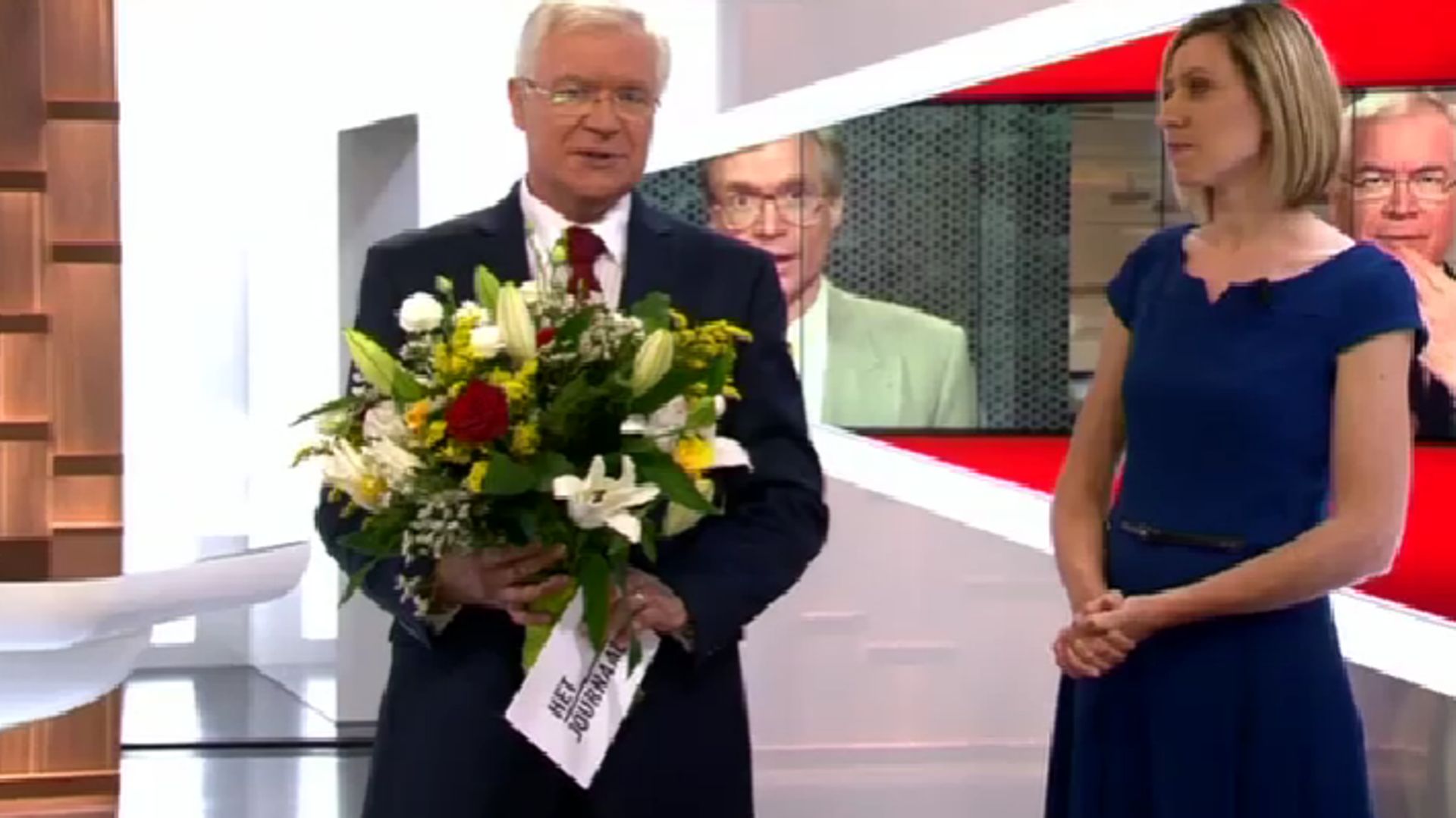 Jan Becaus présente son dernier JT sur la VRT, après 29 ans à l'écran