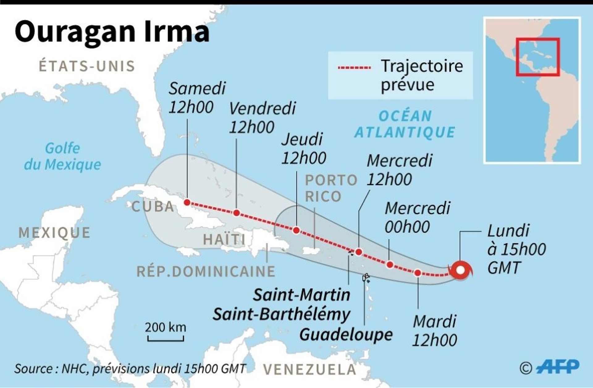 Ouragan Irma: mesures de protection en Guadeloupe, à Saint-Barth et ...